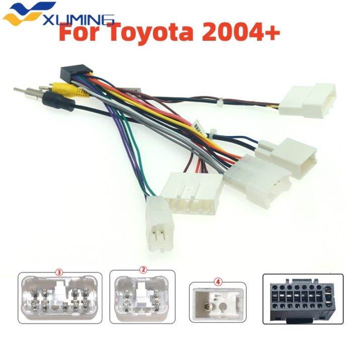 Xuming Car Radio 16PIN Adaptor Wiring Harness with Back Camera Wire for ...