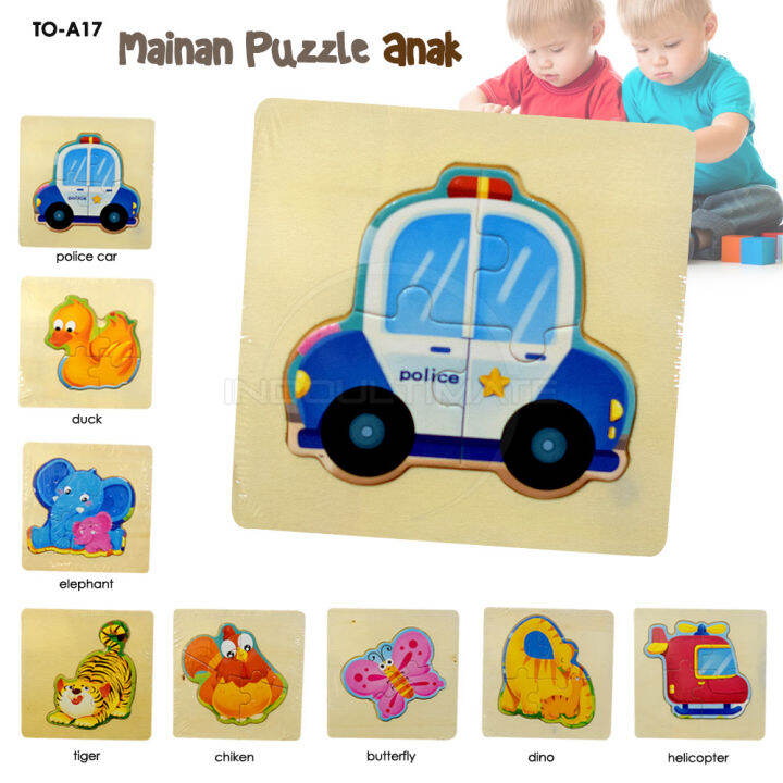 Mainan Edukasi Anak Mainan Puzzle Edukatif Puzzle Kayu Gambar Hewan TO ...