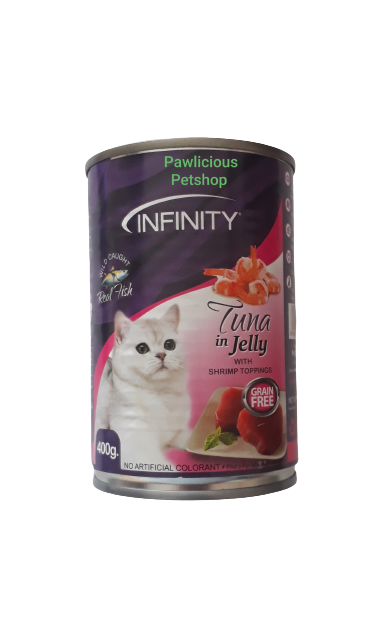 Infinity Cat Food in Can-Tuna in Jelly with Shrimp Topping 400g | Lazada PH
