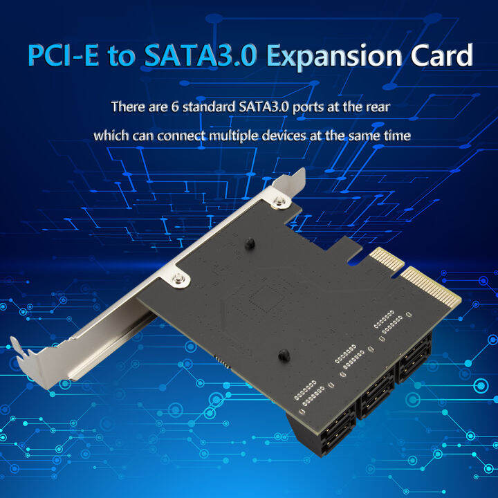 PCI-E 6 Ports SATA Card PCI-E 4X Cards PCI Express to SATA 3.0 6 ports ...