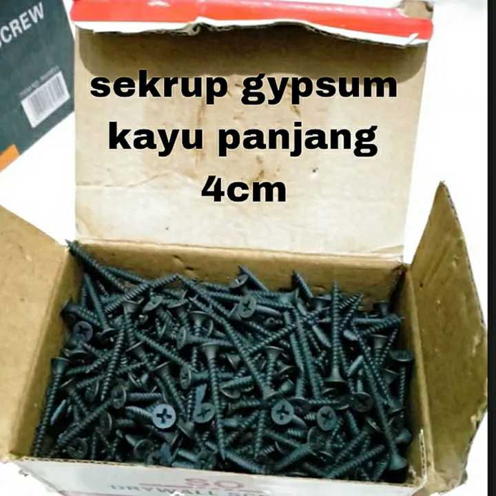 1 DUS skrup gypsum 6x1 1/2 panjang 4 cm isi 1000pcs 1 dus sekrup gipsum sekrup hitam 6x1 1/2 ...