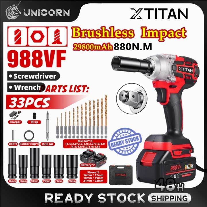 Xtitan 3in1 988vf Impact Wrench Cordless Brushless Impact Drill 26mm