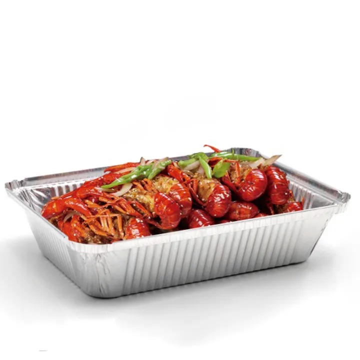 Jinyoupin disposable aluminum foil rectangular snack box tin foil snack ...