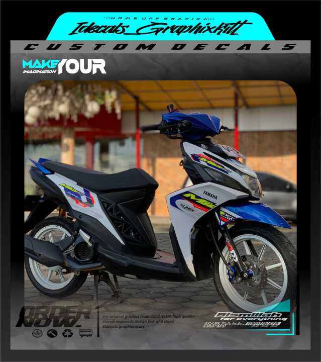00337 sticker decals fullbody yamaha mio m3 tema garis racing simpel ...