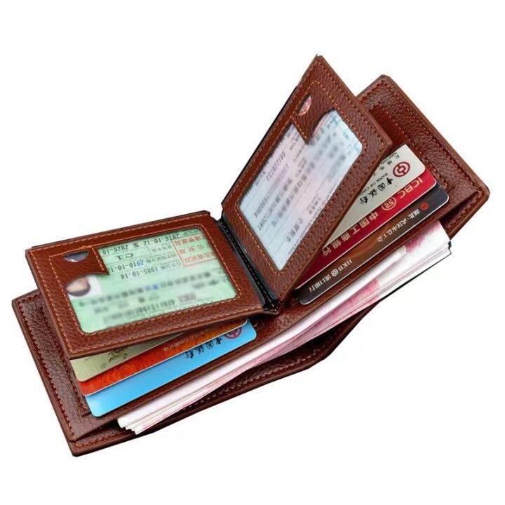 Mens Driver's License Wallet Retro Trifold Short Wallet for Men Soft ...