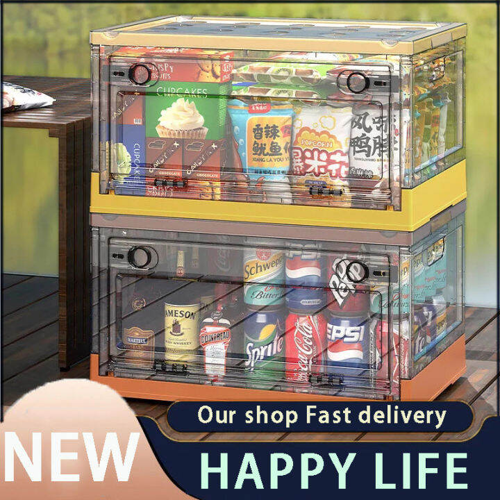 Foldable Storage Box Transparent Toy Snack Plastic Storage Box Book ...