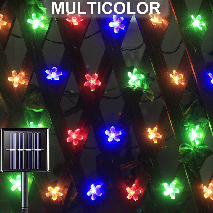 Solar Sakura String Lights Cherry Blossom LED Fairy Light 5M 7M 12M ...