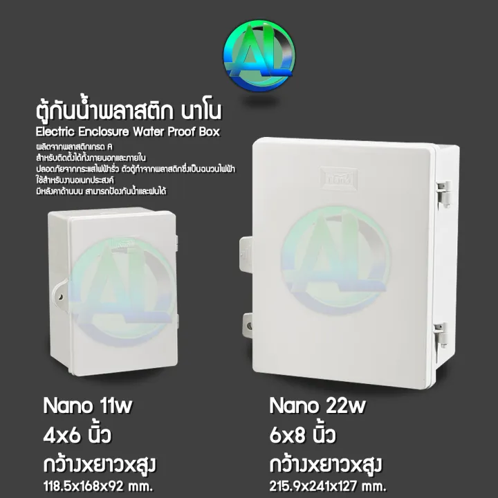 Nano ตู้ พลาสติกกันนำ้ นาโน Nano -11W, Nano -22W สีขาว Electric Enclosure Water Proof Box ...
