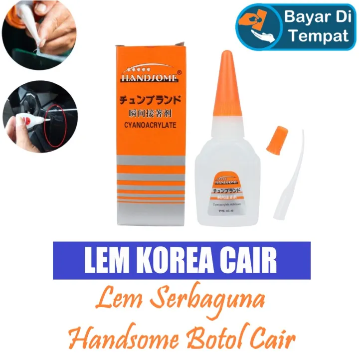 Lem Korea Cair / Lem Setan HANDSOME CAIR / Lem Tetes / Power Glue ...