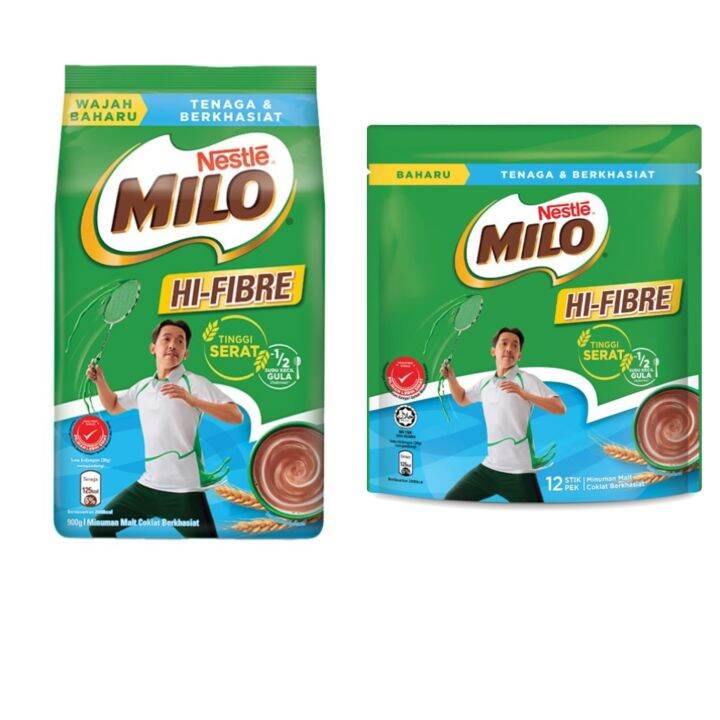 ไมโล Nestle Milo Hi-Fibre Chocolate Malt (900กรัม/12ซอง) | Lazada.co.th