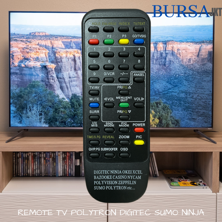REMOTE TV TABUNG POLYTRON DIGITEC NINJA MINIMAX HITAM TANPA DUS ...