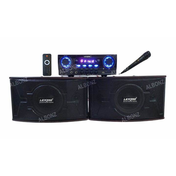 Lexing 8918 Amplifier with Karaoke Speaker Set Bluetooth USB SD FM ...