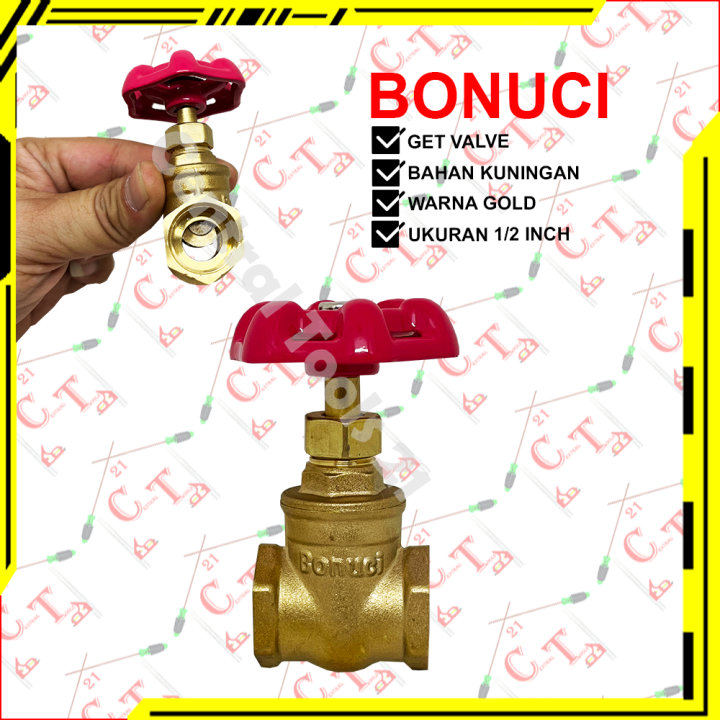 Stop Kran Ball Valve Kuningan 1/2 Inch Bonuci Gate Valve Model Putar | Lazada Indonesia