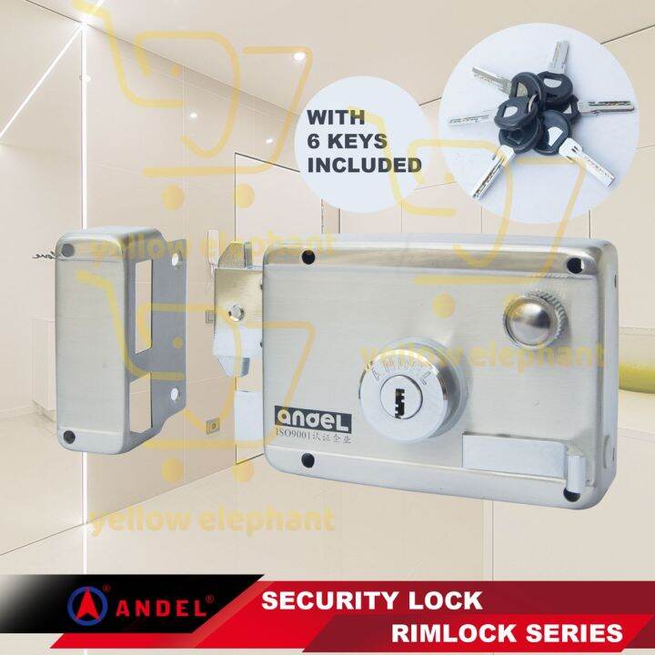 【READY STOCK】 Door Lock Rimlock Andel Internal Lockable Handle 6 Keys ...