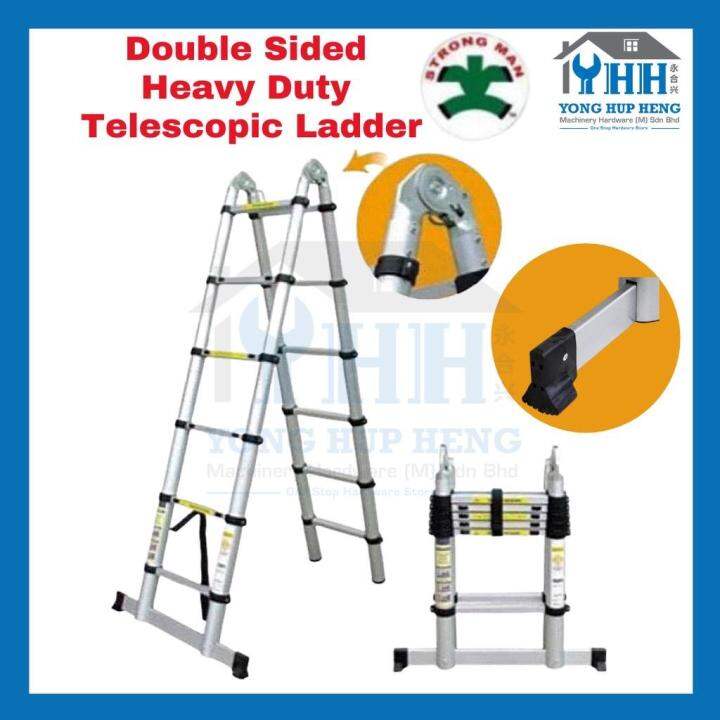 STRONGMAN 150kg Heavy Duty Double Side Telescopic Ladder [Strongman ...