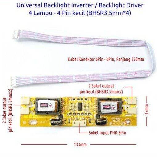 LCD CCFL Inverter / backlight driver - 4 lampu - 4 pin kecil - | Lazada ...