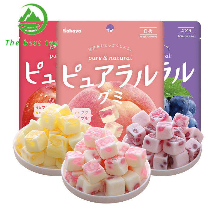 Japanese imported snacks kabaya Kaba also white peach flavor / grape ...