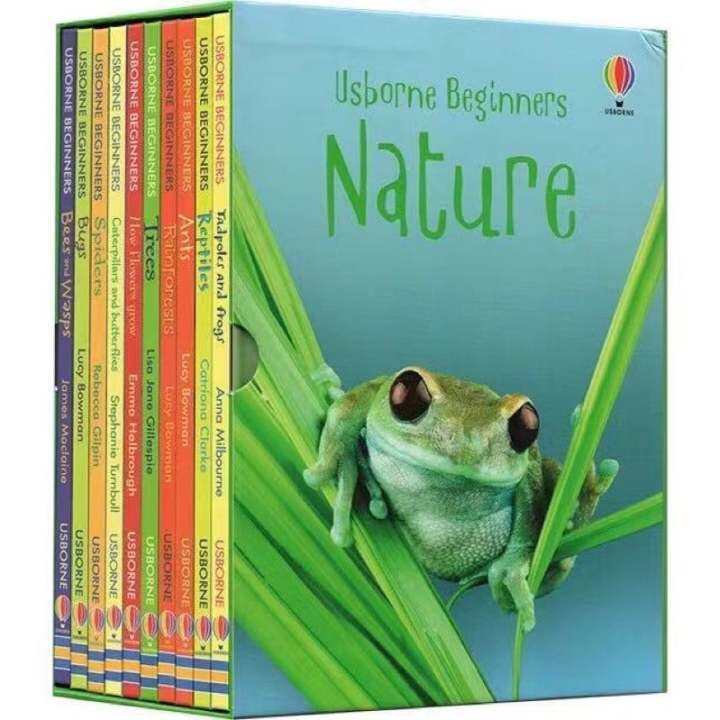 10 books, 1 set of packaging box, English, Usborne beginner, natural ...
