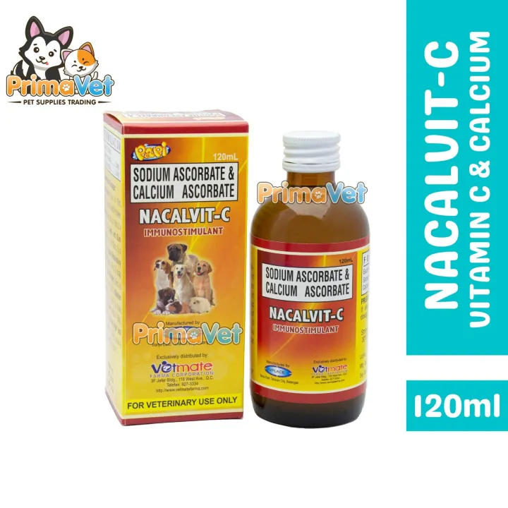 Papi Nacalvit-C Vitamin C and Calcium Supplement for Pets - 120ml ...