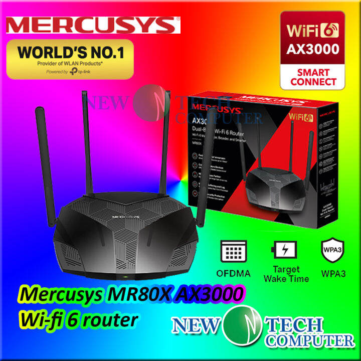 MERCUSYS MR80X AX3000 Dual-Band Wi-Fi 6 Router | Lazada
