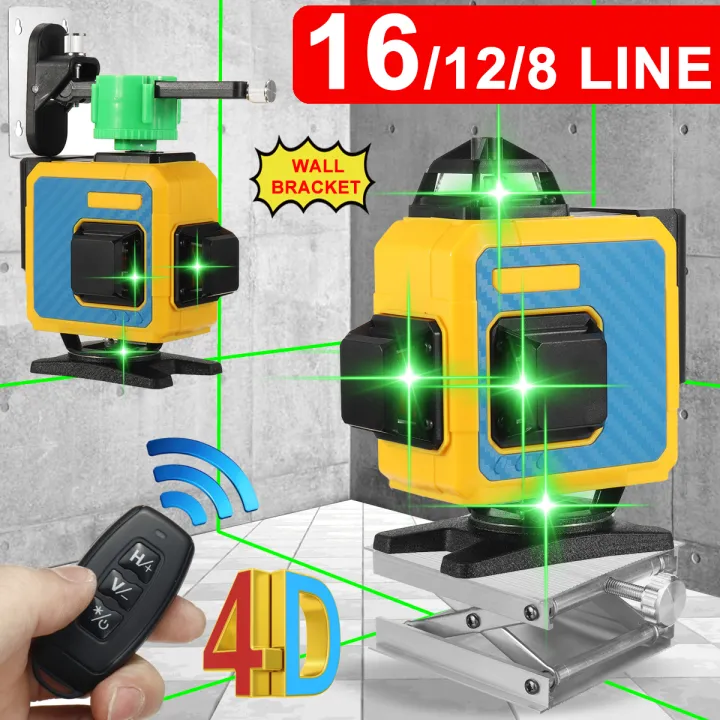 FASGet 4D 16 Lines bluetooth Laser Level Green Line Auto Self-Leveling 360 Horizontal Vertical ...
