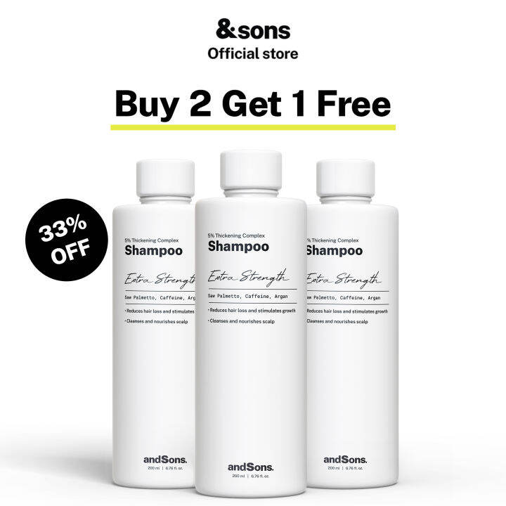 [Buy 2 Get 1 Free] andSons 3x Anti Hair Loss 5% Saw Palmetto Caffeine ...