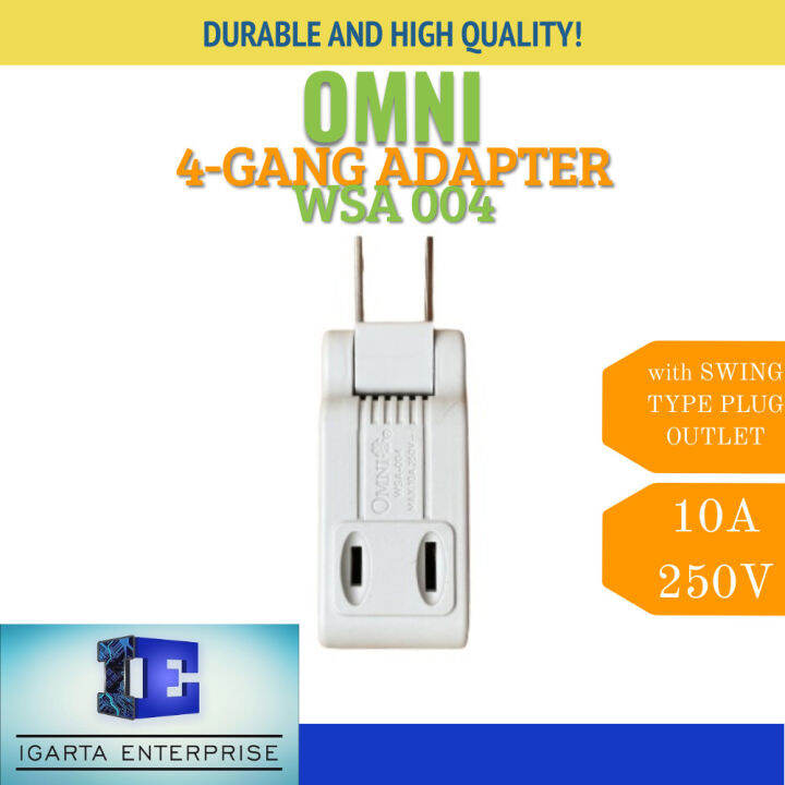 OMNI 4-Gang Adapter with Swing Type Plug - WSA 004 | Lazada PH