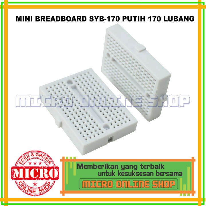 Mini Breadboard SYB-170 Putih 170 Lubang / PCB project Mini Solderless | Lazada Indonesia