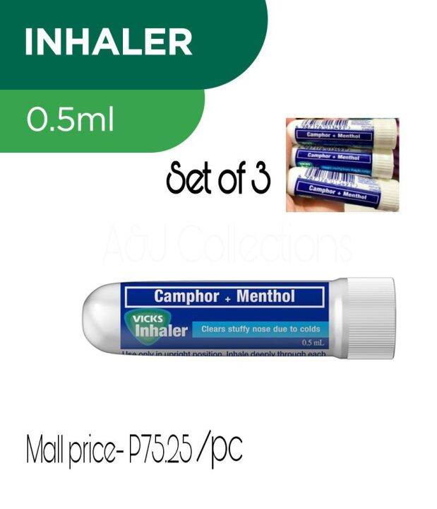 3 Pcs Vicks Inhaler | Lazada PH