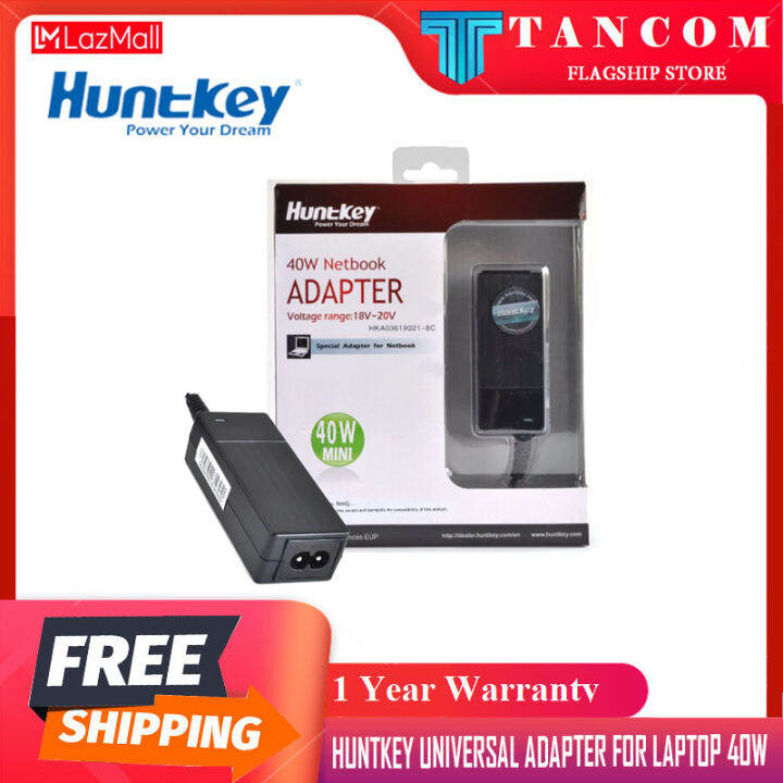 HUNTKEY UNIVERSAL ADAPTER FOR LAPTOP, 4 INTERCHANGEABLE TIPS (40WATTS ...
