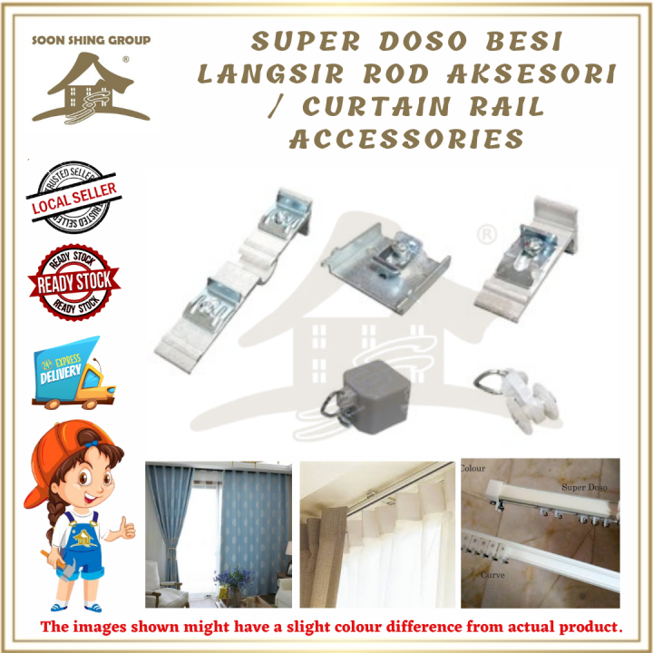 SUPER DOSO Besi Langsir Rod Aksesori / Curtain Rail Accessories | Lazada