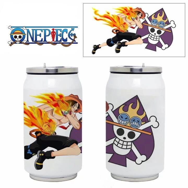 Stainless Steel Thermos Cup Tumbler Flask Anime Monkey D Luffy ACE ...