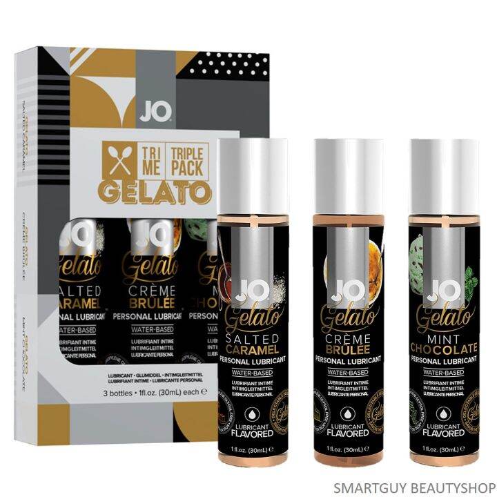 JO Premium Tri Me Triple Pack Gelato Special Edition 30mlX3 เซ็ตผลิตภัณฑ์เจลหล่อลื่นสูตรพรีเมี่ ...