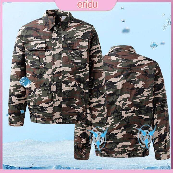 ER] Super Soft Air Conditioned Clothes Dual Cooling Fan Clothes Men AC ...