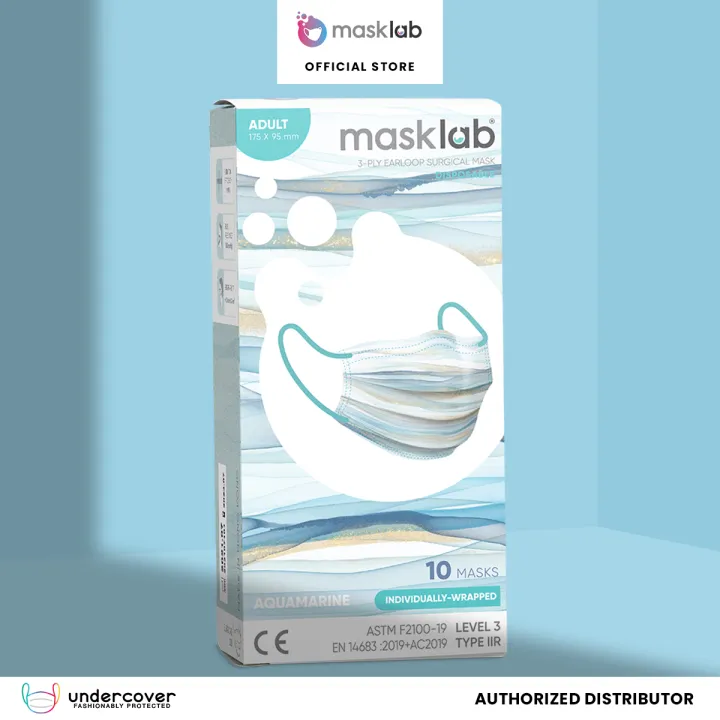 MASKLAB - Undercover Mask PH - Adult Surgical Aquamarine (10pcs) | Lazada PH