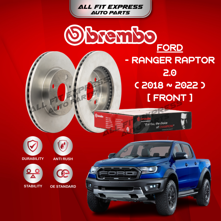 FORD RANGER RAPTOR 2.0 (2018~2022) FRONT (DEPAN) BREMBO DISC ROTOR 100% ...