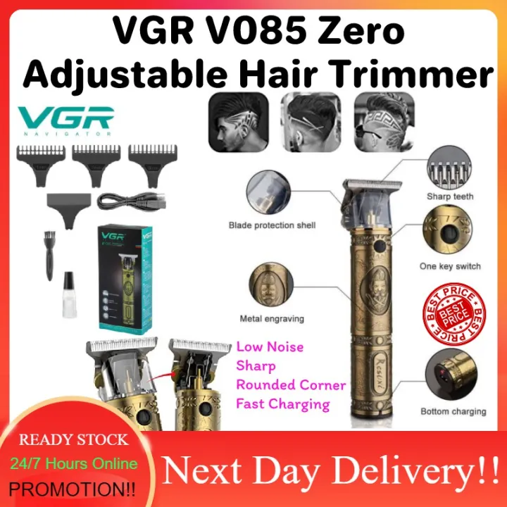 100% Original VGR V-085 V-082 Zero Adjustable Professional Rechargeable Hair Trimmer Japan ...