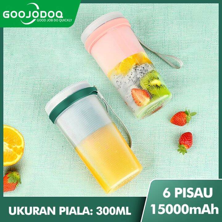 GOOJODOQ Juicer Rechargeable Mini Portable 300ML Blender Jus Mini Alat ...