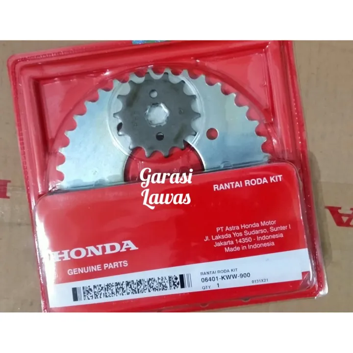 Gear set gir rantai roda rante gearset original AHM Honda Revo absolute, revo 110 absolute ...