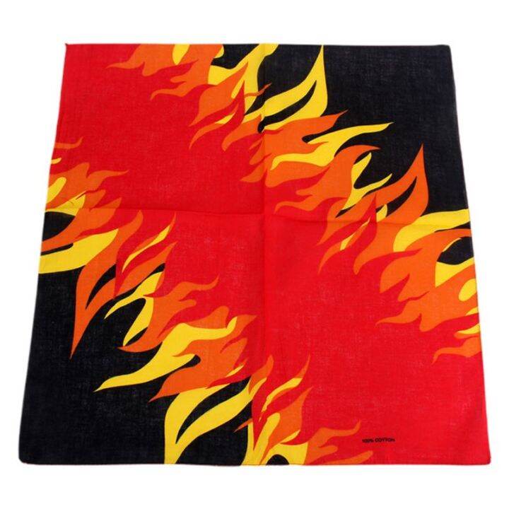 55x55cm Unisex Multifunction Square Bandana Hot Fire Flames Burning ...