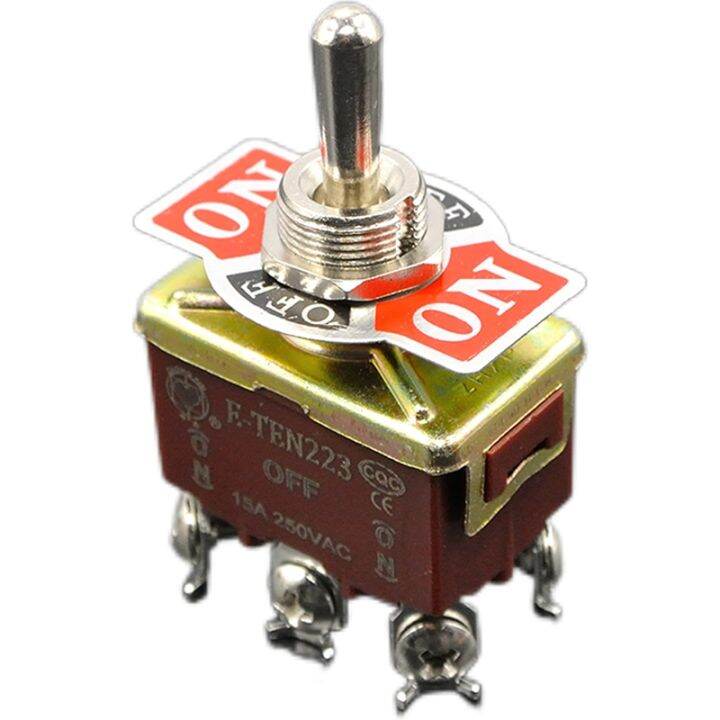 Electrical Switches 2Pcs Heavy Duty 6 Pin Momentary Toggle Switch DPDT ...