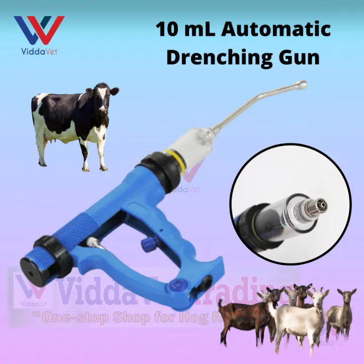 10 mL Automatic Drenching Gun for Animals Cow Cattle Goat Kid Oral Drencher Medical Veterinary ...