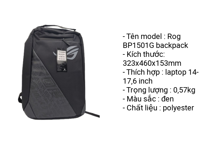 Balo gaming Rog BP1501G backpack laptop 14 đến 17,6 inch màu đen ...