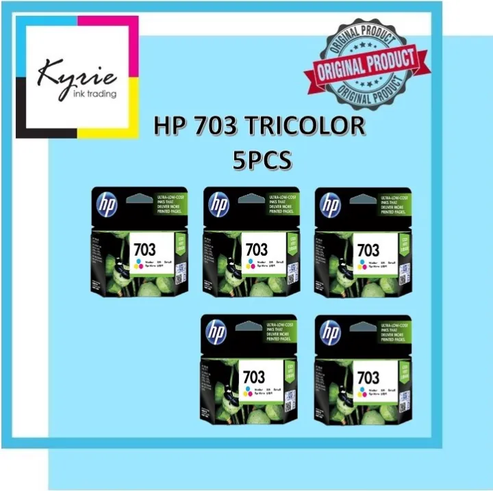 HP 703 Tricolor Original Ink Advantage Cartridge Set of 5 (CD888AA ...