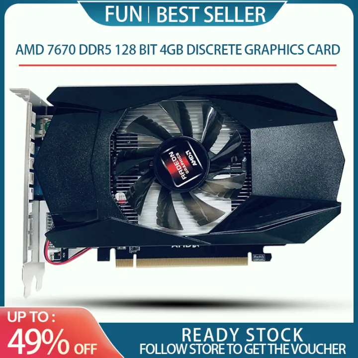 AMD 7670 DDR5 128 Bit 4GB Discrete Graphics Card Mining Machine Video ...