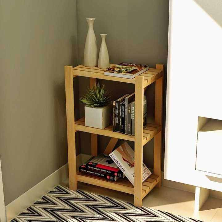 Rak multifungsi estetik minimalis 3 Susun AWC Bahan solid wood Uk besar ...