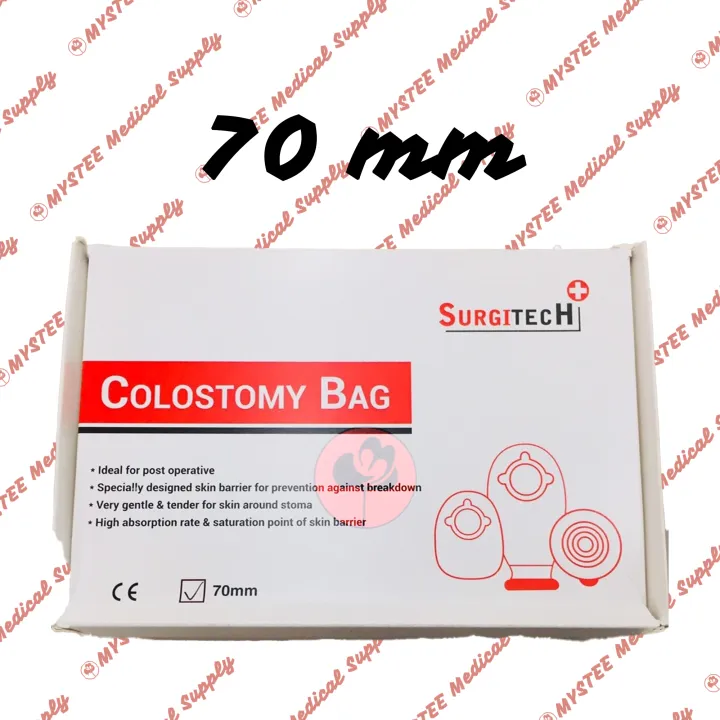 Surgitech Colostomy Bag 70 mm (10 pks with bag , clip & wafer) | Lazada PH