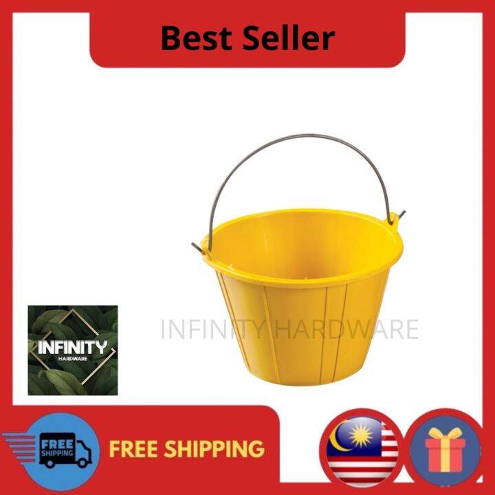 PVC Yellow Cement Pail/Steel Handle/Baldi Simen Kuning灰桶 | Lazada