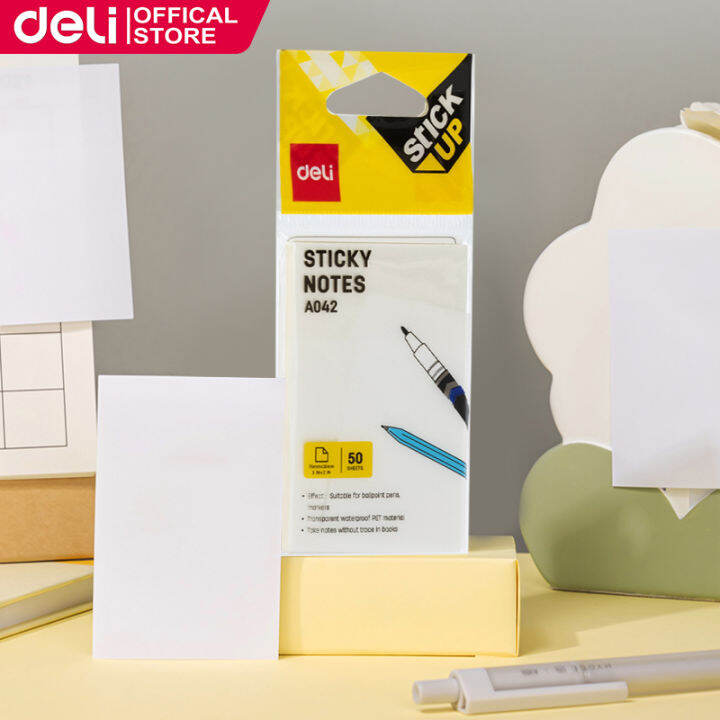 Deli EA042 Sticky Notes 30 Sheets (Transparent) 1pc | Lazada PH