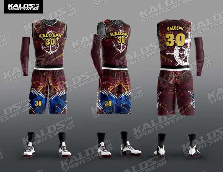 043 SEAFARER MARINE SEAMAN DESIGN BASKETBALL JERSEY SET SANDO AND SHORT ...